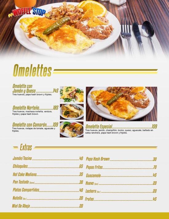 Carta del restaurante Waffle Stop, Mexicali, Blvd. Lázaro Cárdenas km 7.5