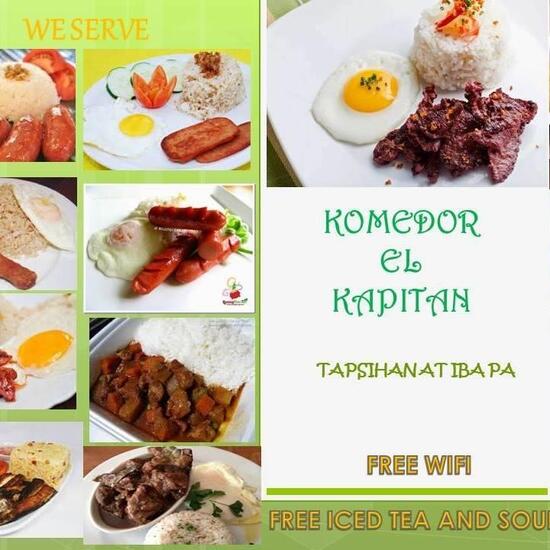 Menu at Komedor El Kapitan restaurant, General Trias