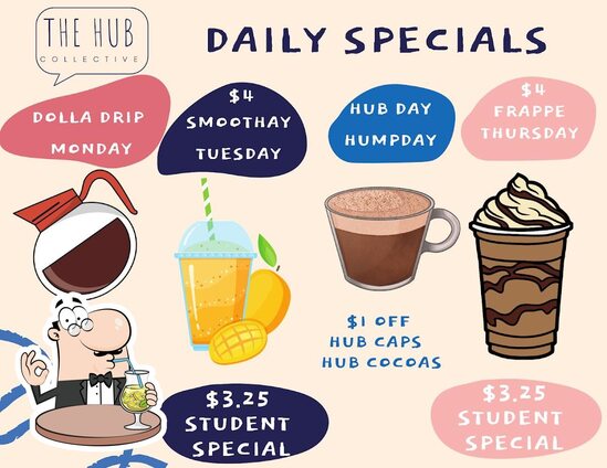Menu at The Hub Coffee Co., Hooker