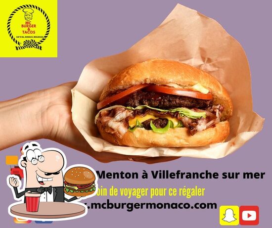Menu at Mc burger & Tacos Monaco restaurant, Cap-d'Ail