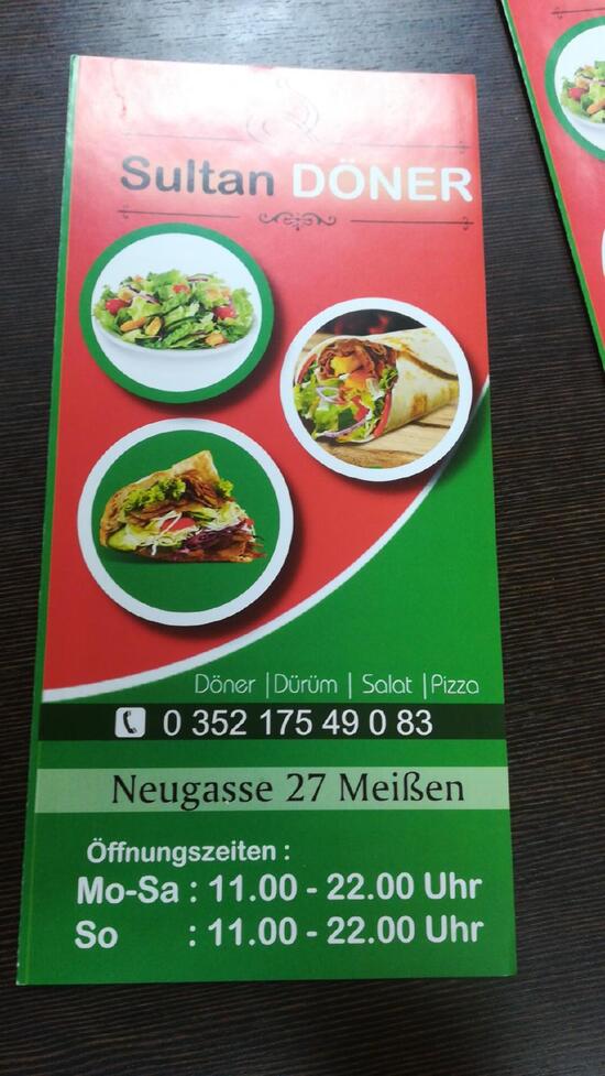 Speisekarte von Sultan DÖNER restaurant, Meißen