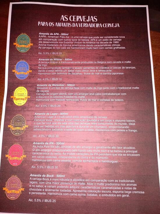 Menu em Estação Bar, Brasil, R. Paulino Faria