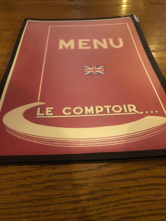 Menu at Le Comptoir cafe, Paris, 18 avenue René Coty