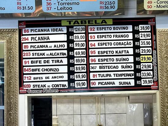 Menu em Ideal Carnes Nobres e Conveniências churrascaria, Bragança Paulista