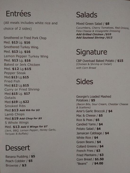 Menu at Chef Baker's Place 2 fast food, Jonesboro