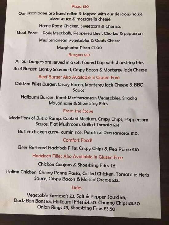 Menu at The Red Lion pub & bar, Bloxham, High St
