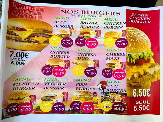 Menu at LFC CHICKEN restaurant, Longjumeau
