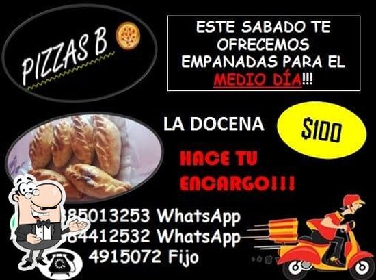 Menu at Pizzas B pizzeria, Ciudad Perico