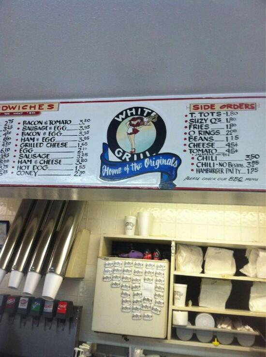 Menu at White Grill restaurant, Nevada