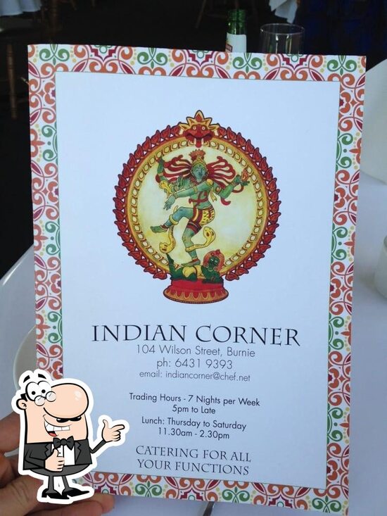 Menu at Indian Corner at Wilson restaurant, Burnie