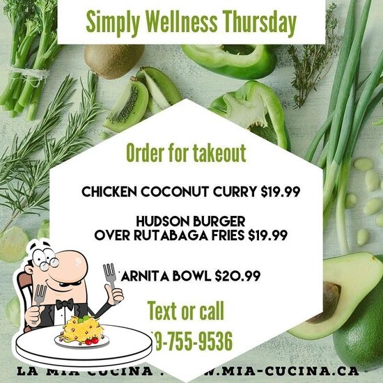 Menu at La Mia Cucina restaurant, Brantford