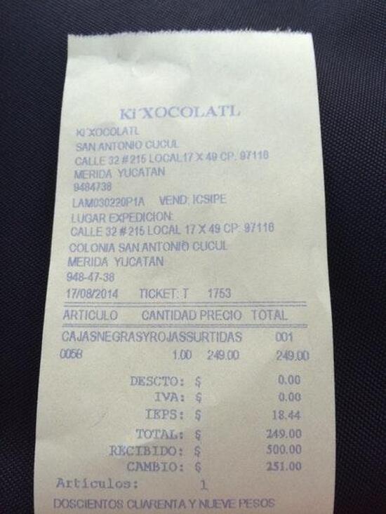 Menu at Ki xocolatl, Merida, Av. Cámara de Comercio
