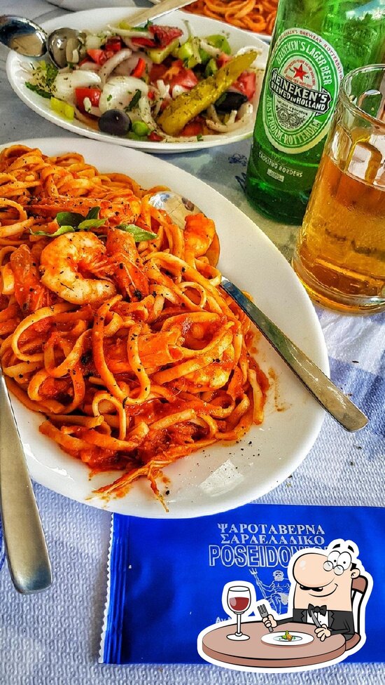Menu at Poseidonio Taverna, Paralia