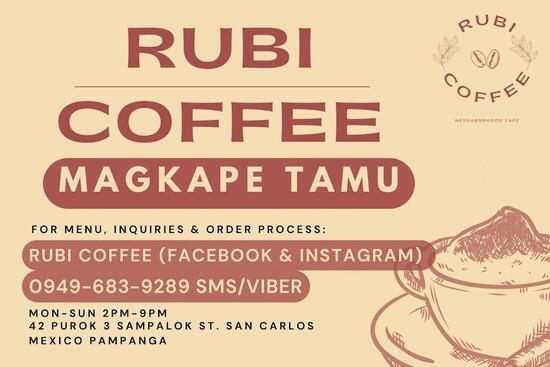 Rubi Coffee, Mexico - Restaurant menu