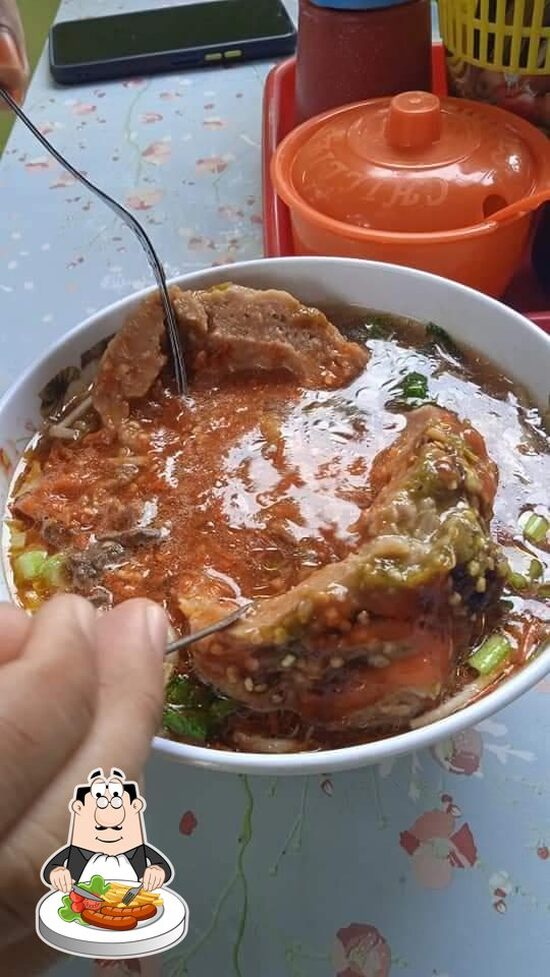 Menu at Dinoyo Bakso restaurant, Indonesia