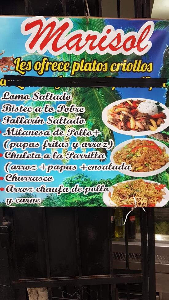 Menu at Restaurante Rinconcito De Marisol, Santiago de Surco