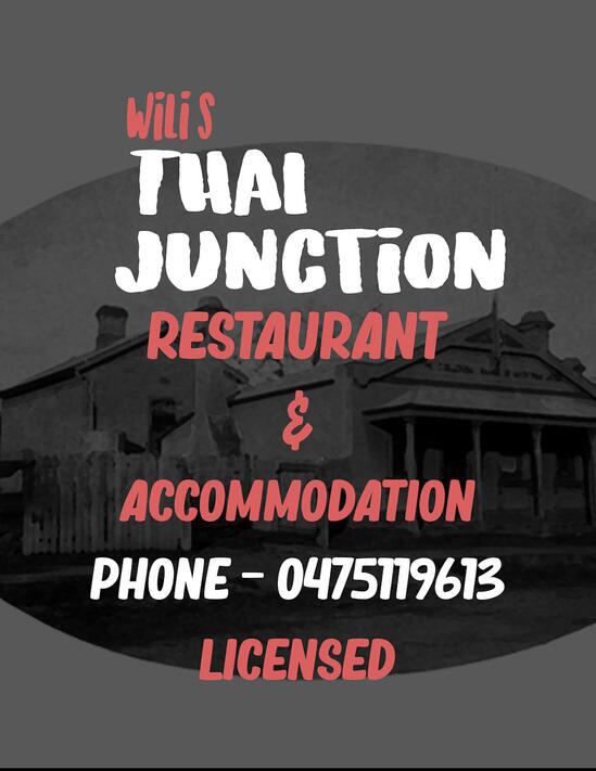 Menu at Wilis thai junction restaurant, Jamieson