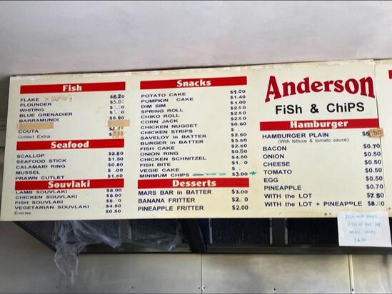 Menu at Little Anderson Cafe, Fawkner