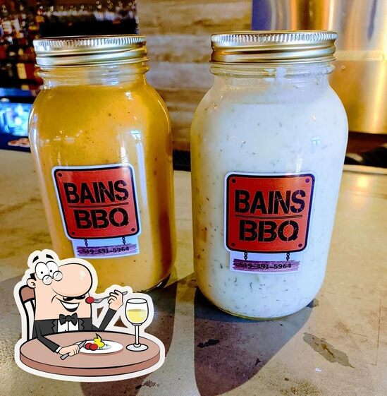Menu at Bains BBQ, Sarnia