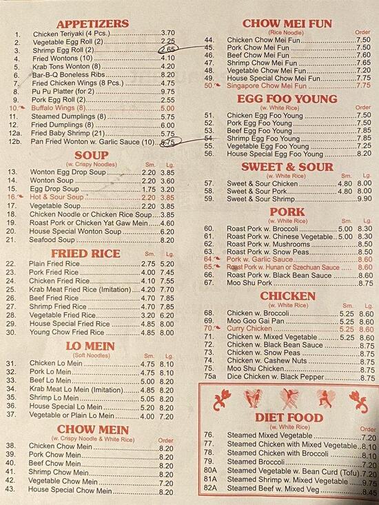 Menu at China House Restaurant, Banner Elk