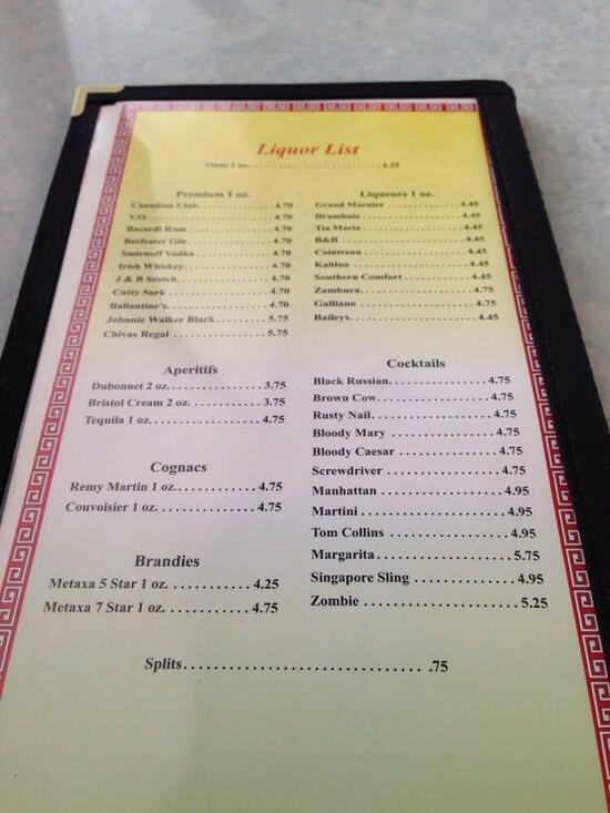 Menu at Mr A's Quick Flame Restaurant, Oshawa