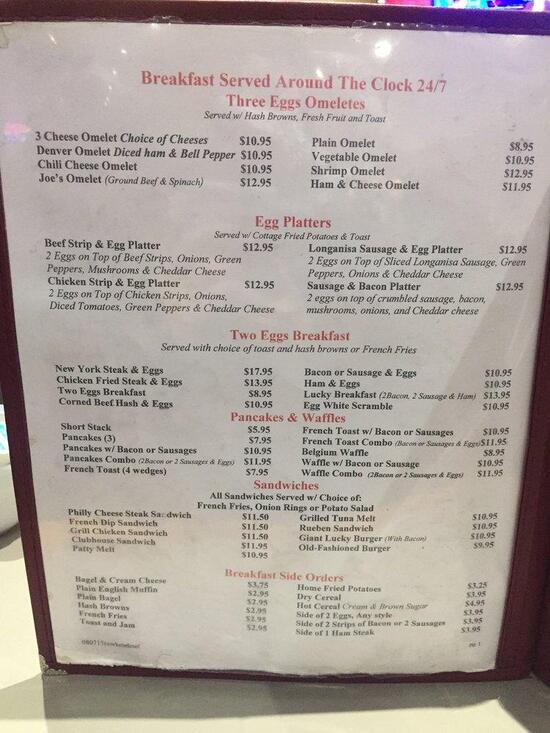 Menu at Cafe Colma, Colma