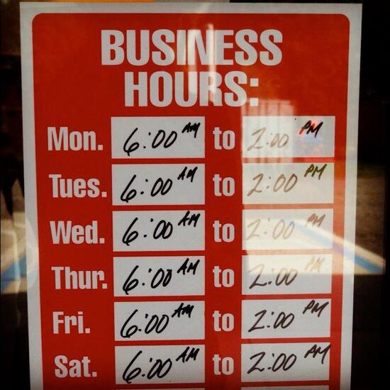 Menu at Doughboy's Bakery, Sarver