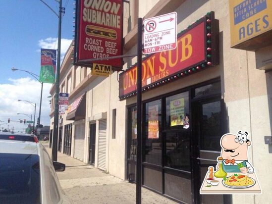 Menu at Union sub fast food, Chicago