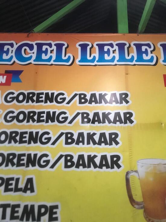 Menu at Pecel Lele MANDIRI restaurant, Muntilan
