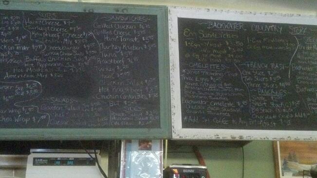 Menu at Backwater Grille Country Store restaurant, East Nassau