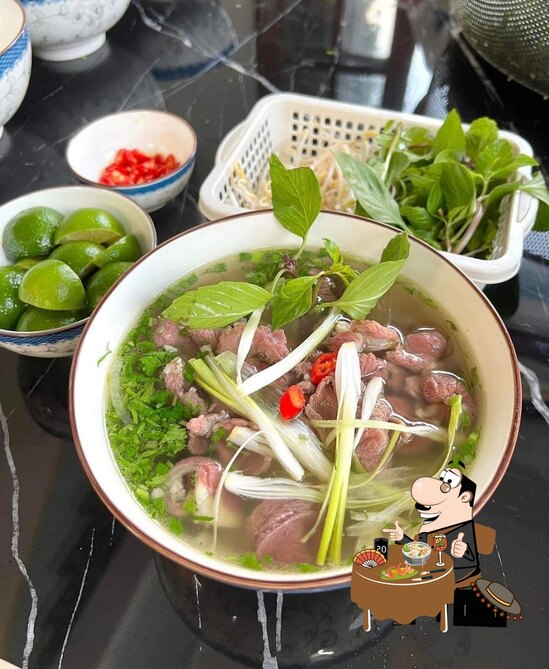 Menu at Bún phở XUÂN BÍCH restaurant, Vietnam, QL2