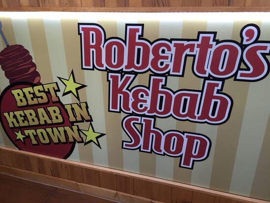 Menu at Roberto's kebab, Albufeira