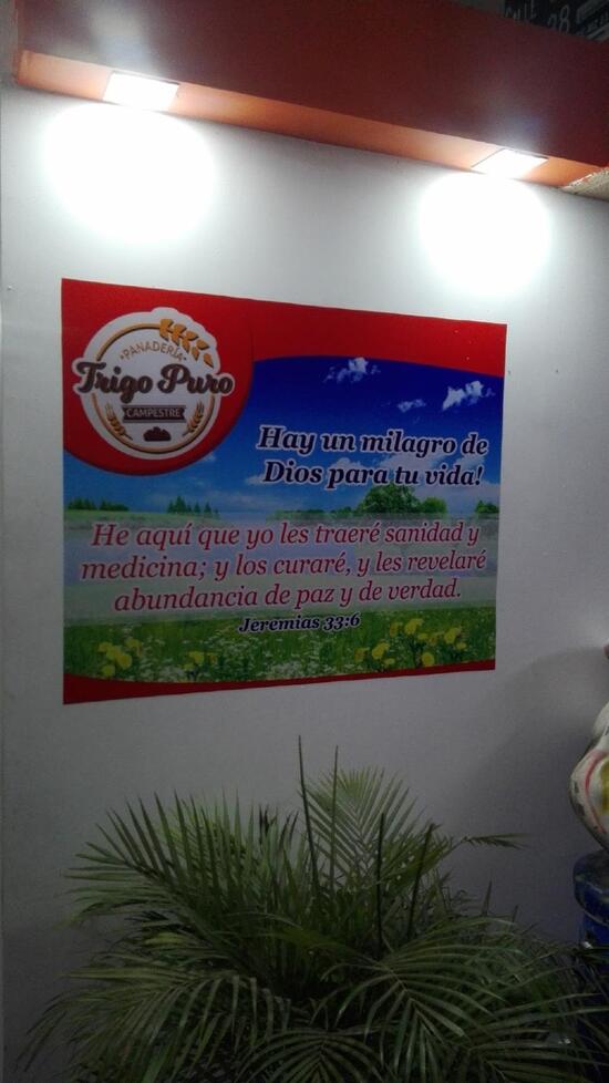 Menu at Panaderia Trigo Puro Campestre, Colombia