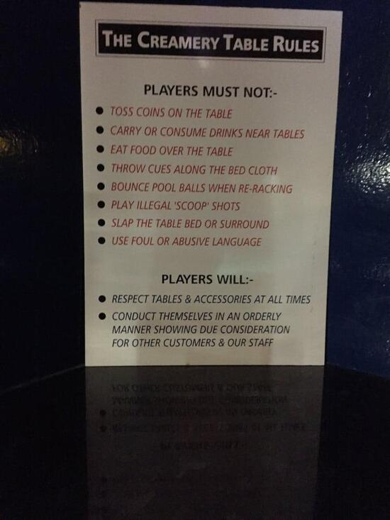 Menu at The Creamery Sports Bar, Falkirk