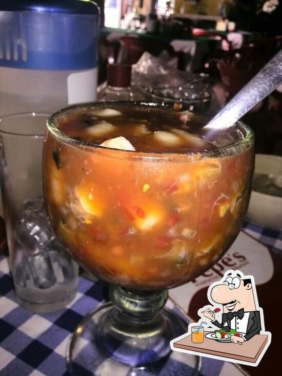 Menu at Mariscos Pepes restaurant, Colima