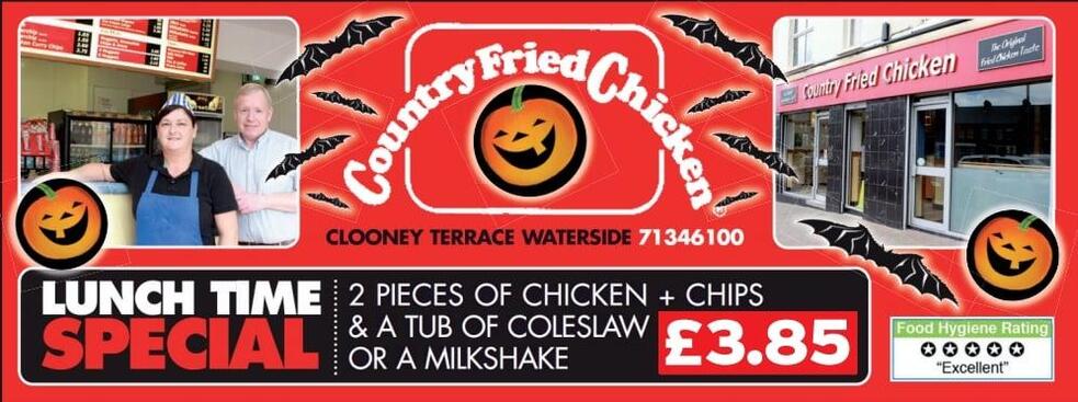 Menu at Country Fried Chicken fast food, Londonderry