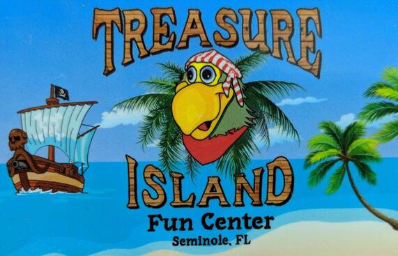 Menu at Treasure Island Fun Center restaurant, Seminole