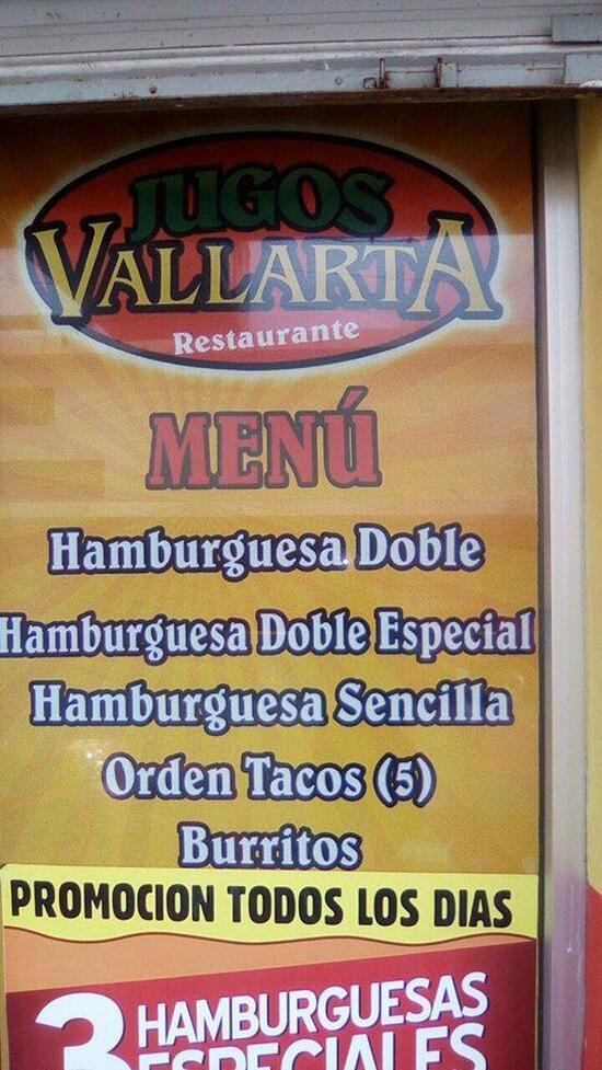 Menu at Jugos Vallarta pub & bar, Nueva Rosita