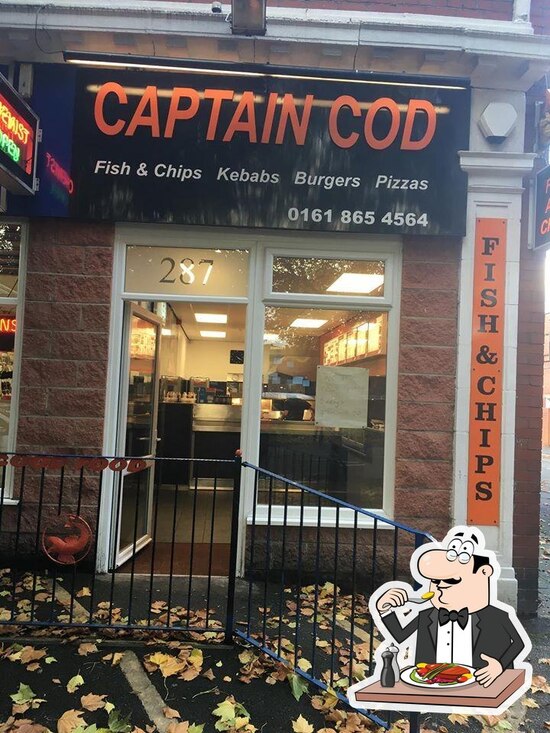 Menu at Captain Cod restaurant, Manchester, 287 Stretford Rd