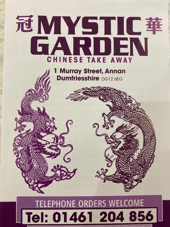 Menu at Mystic Garden fast food, Annan