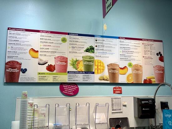 Menu at Planet Smoothie pub & bar, Orlando, Millenia Blvd Ste 110