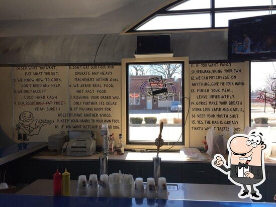 Menu at Gus's Gyros restaurant, Racine