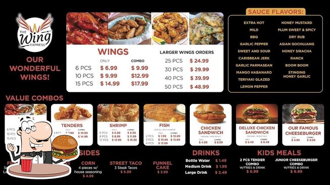The Wing Express, Mullins - Restaurant menu, prices and reviews