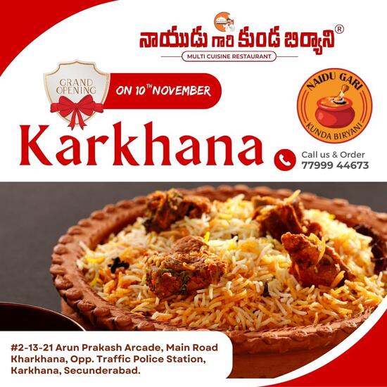Menu at Naidu Gari Kunda Biryani - Karkhana, Hyderabad