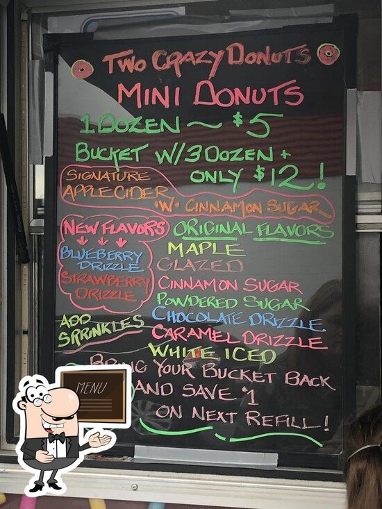 Menu at Two Crazy Donuts, Morehead City