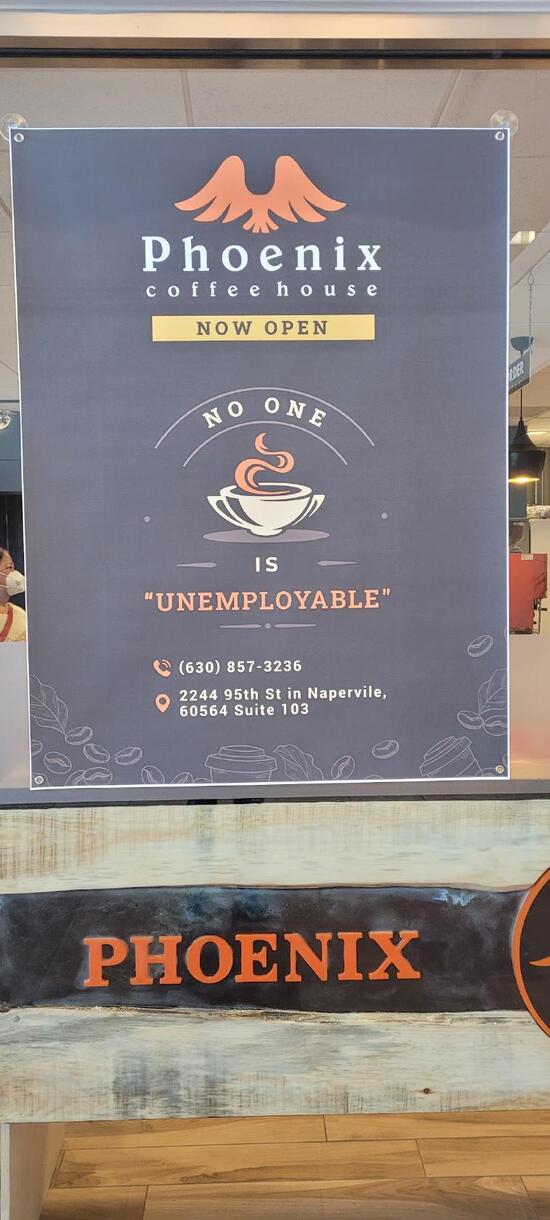 Menu at Phoenix Coffee House, Naperville