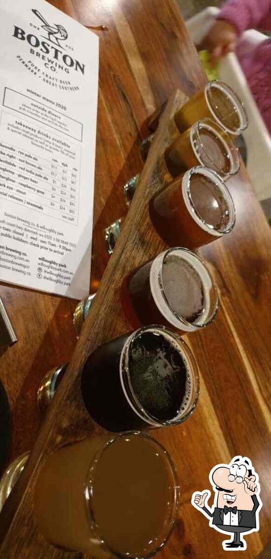 Menu at Boston Brewing Co. restaurant, Australia