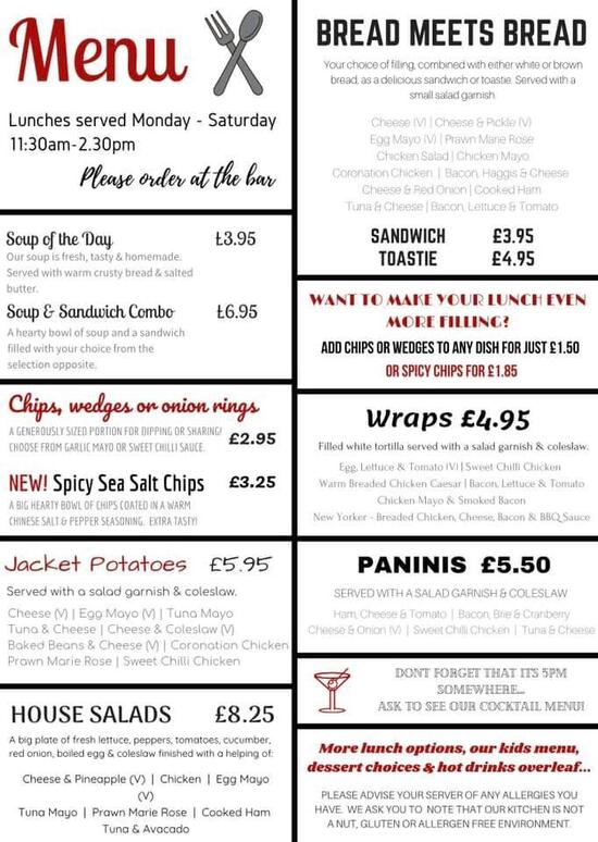 Menu at The Anglers pub & bar, Annan