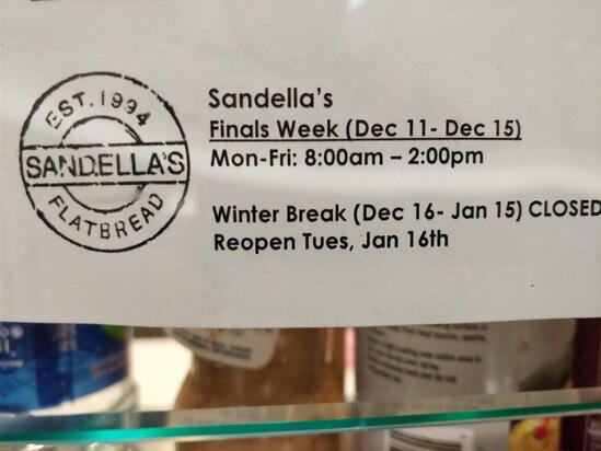 Sandella's Flatbread Cafe, El Paso - Restaurant menu, prices and reviews