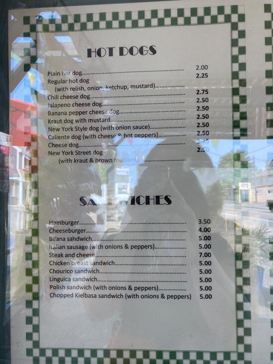 Menu at Streamliner Hot Dogs and More restaurant, Taunton